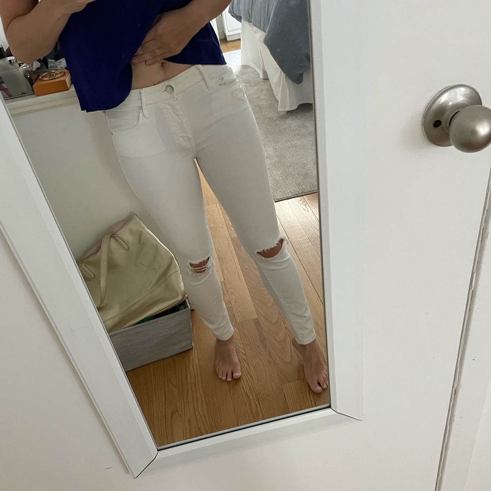 Mother White Ripped Jeans - Gem